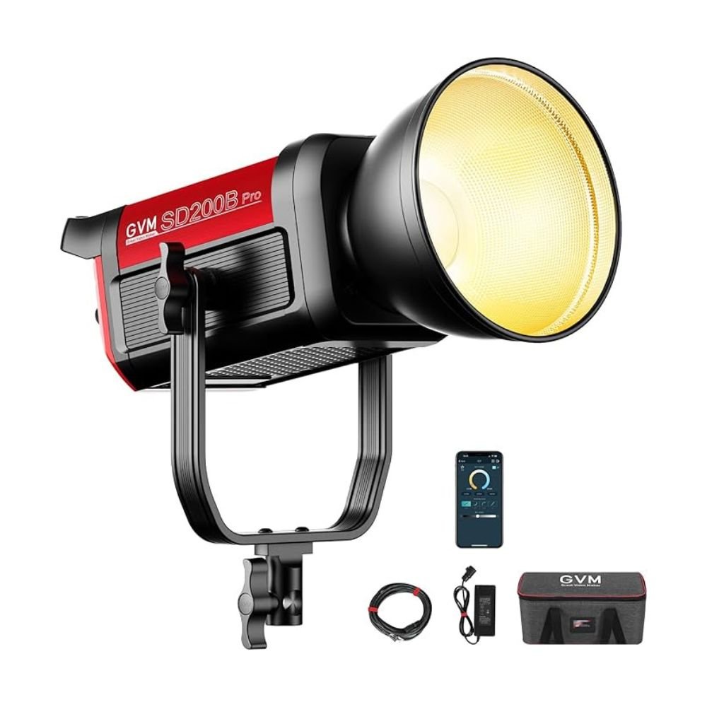 GVM PRO-SD200B 200W Bi-Color Monolight V-mount Mesh Bluetooth(Buy 1 Ge
